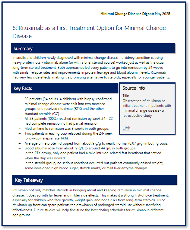 Sample Summary Minimal Change Disease News